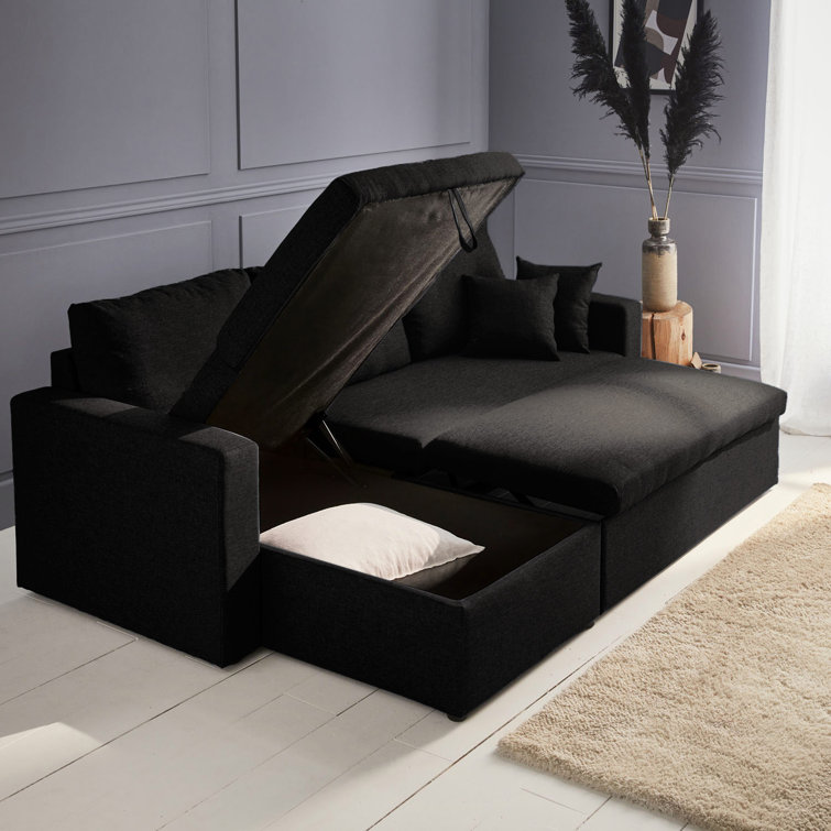 17 Stories Nailani Modular Corner Sofa Bed with Storage, 3-Seater | Wayfair.co.uk